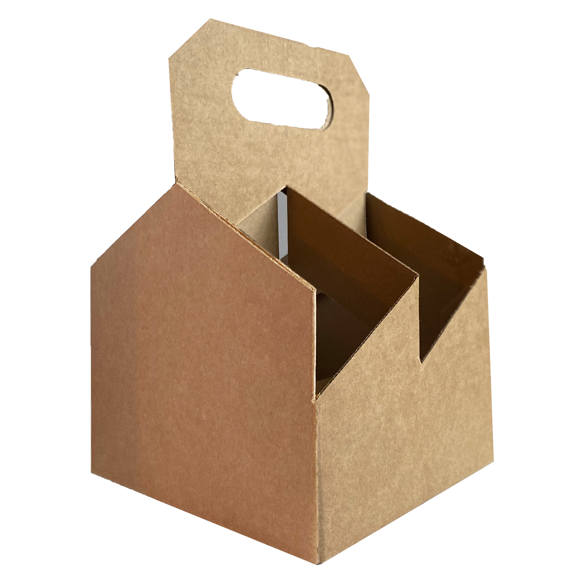 4 Bottle Kraft Cardboard Carrier | 750ml Wine/Liquor Bottle Carrier or ...