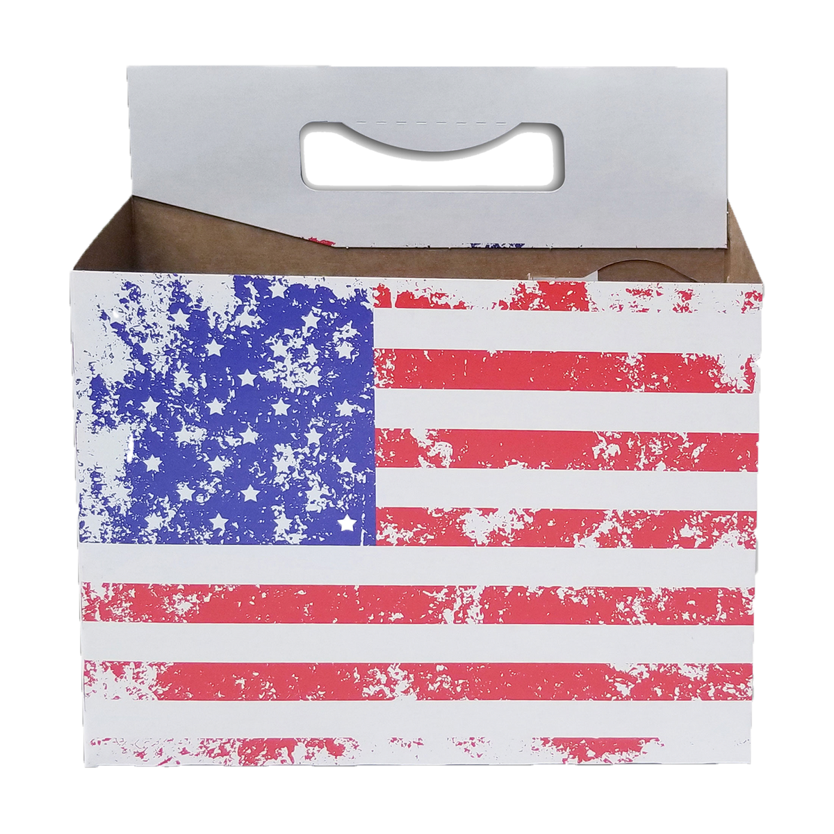 6pk Cardboard Carriers | Grunge American Flag – C-Store Packaging